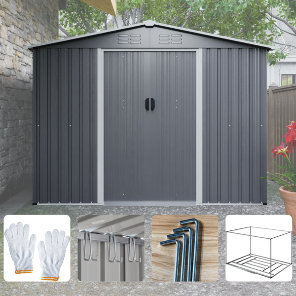 Thanaddo 8 Ft W X 6 Ft D Metal Storage Shed Wayfair